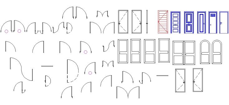 Kapı plan ve görünüşleri - autocad kapı plan ve görünüş çizimleri