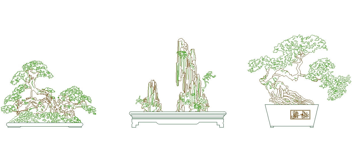 Bonsai ağacı çizimleri - autocad bonsai ağacı çizimleri - bonsai ağacı ...