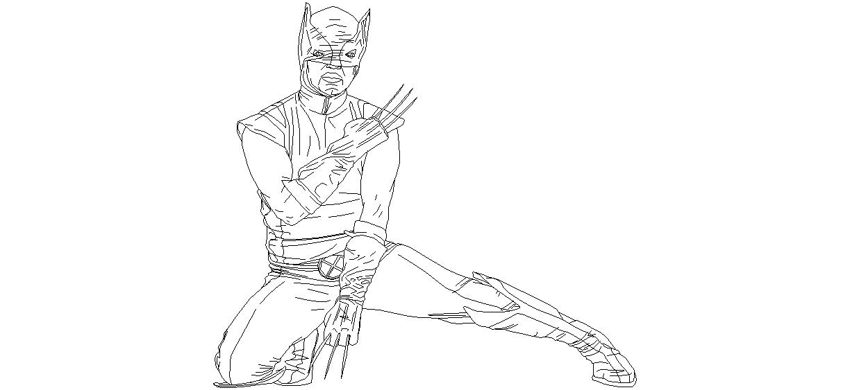Batman çizimi dwg - 2d batman çizimi - autocad batman çizimi
