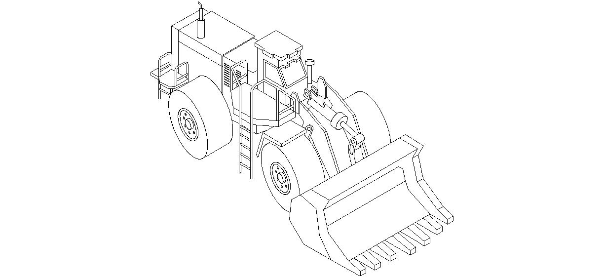 Kepçe perspektif çizimi - kepçe perspektifi dwg